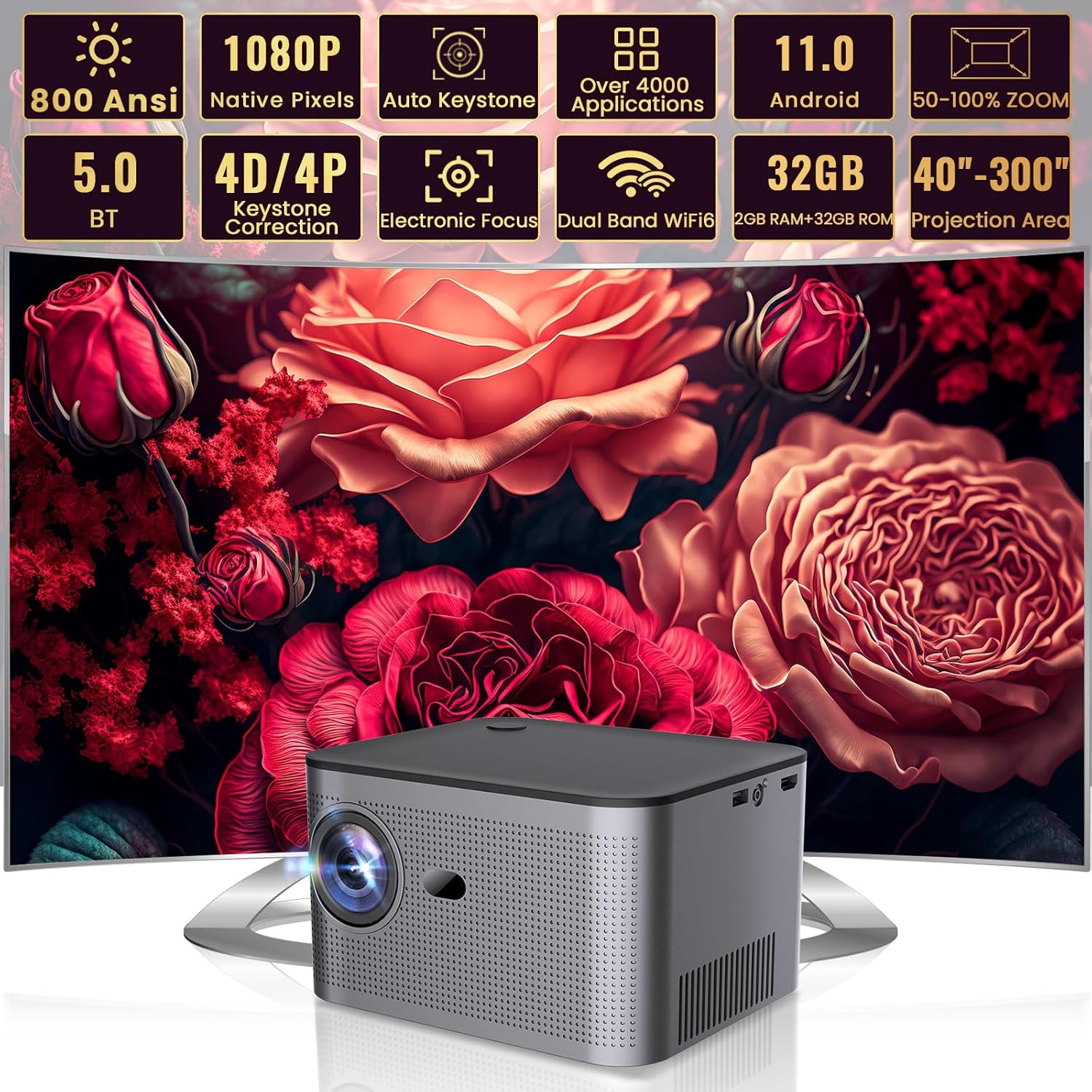 C Cosycost Native 1080P Full HD Projector - Trendy Projectors