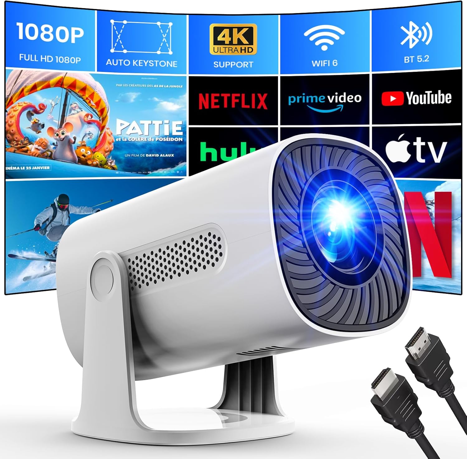 AGIMA Mini Projector with WiFi and Bluetooth - Trendy Projectors